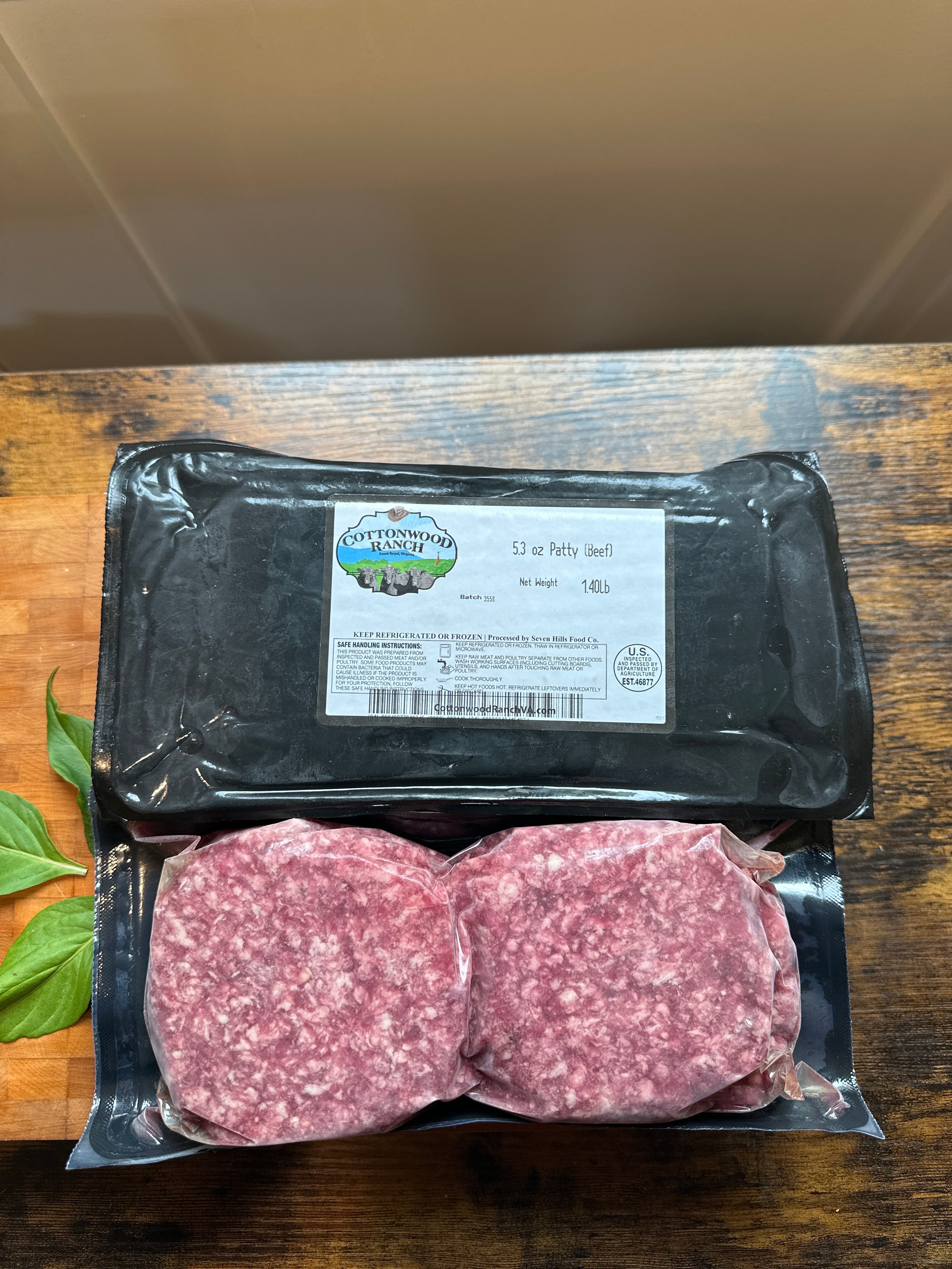 GROUND BEEF PATTY PACK (4 x 1/3 PATTIES) – Cottonwood Ranch